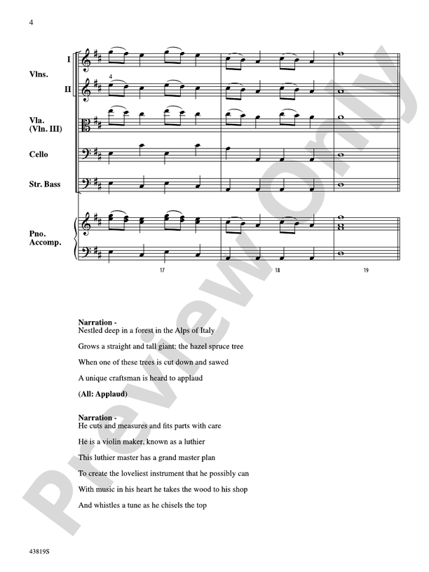 A Tale of Four Trees: String Orchestra Conductor Score & Parts ...