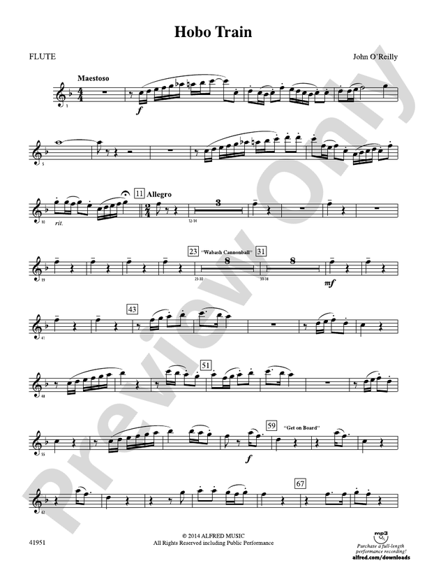 Hobo Train: Flute: Flute Part - Digital Sheet Music Download