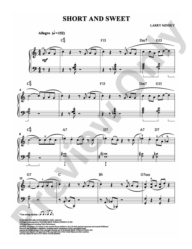 Short and Sweet: Easy Piano: Larry Minsky - Digital Sheet Music Download