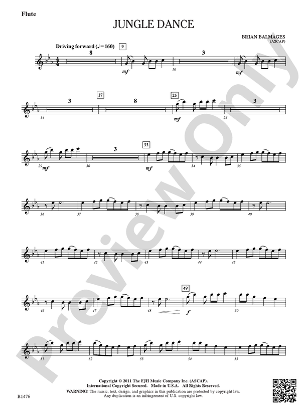 Jungle Dance Flute Flute Part Brian Balmages Digital Sheet Music Download