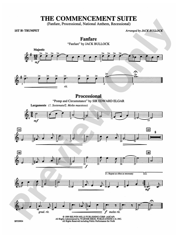 Commencement Suite: 1st B-flat Trumpet: 1st B-flat Trumpet Part ...