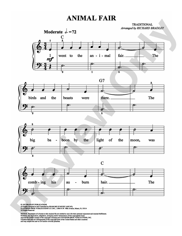Animal Fair: Easy Piano: Traditional - Digital Sheet Music Download