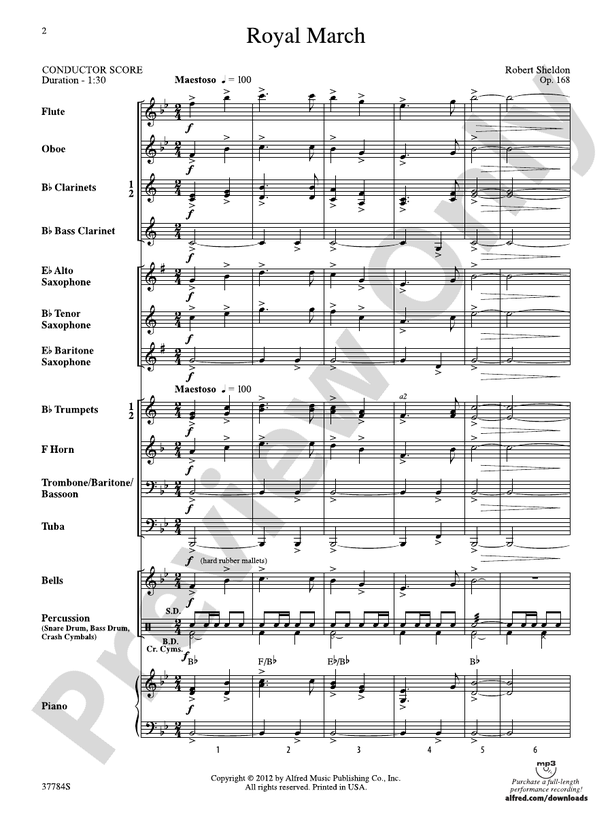 Royal March: Concert Band Conductor Score & Parts: Robert Sheldon ...