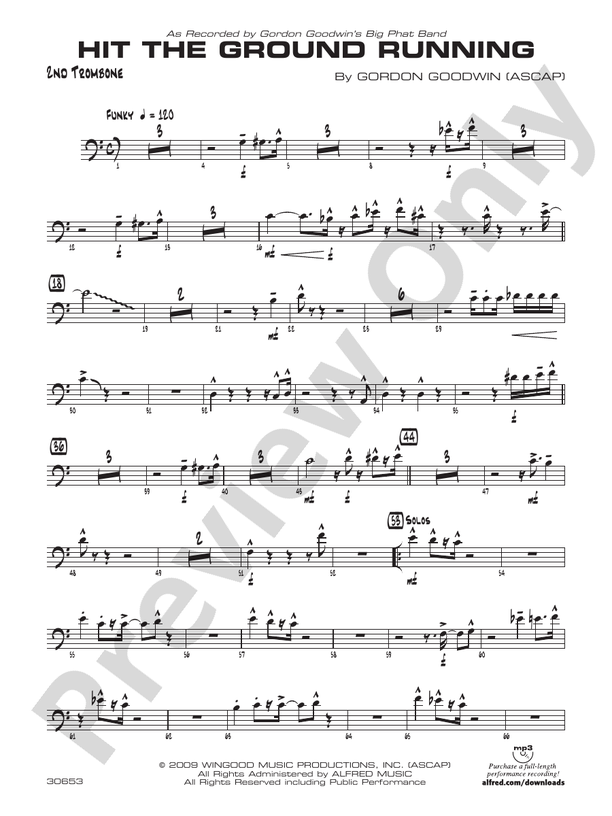 Hit the Ground Running: 2nd Trombone: 2nd Trombone Part - Digital Sheet ...