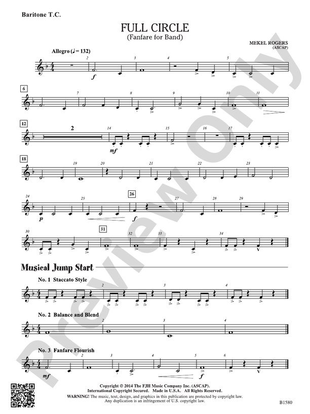 Full Circle: Baritone T.C.: Baritone T.C. Part: Mekel Rogers - Digital Sheet Music Download