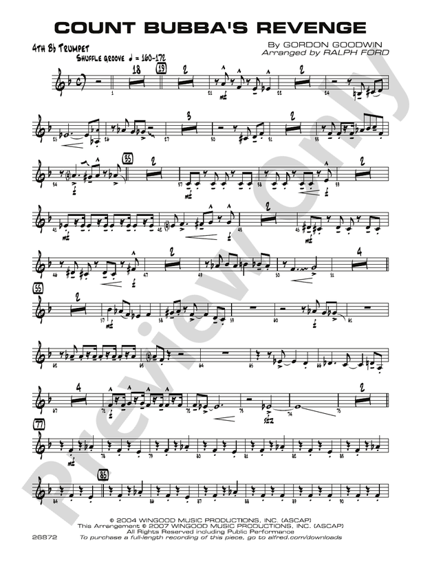 Count Bubba's Revenge: 4th B-flat Trumpet: 4th B-flat Trumpet Part - Digital Sheet Music Download