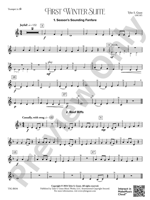 First Winter Suite: 1st B-flat Trumpet: 1st B-flat Trumpet Part: Tyler ...