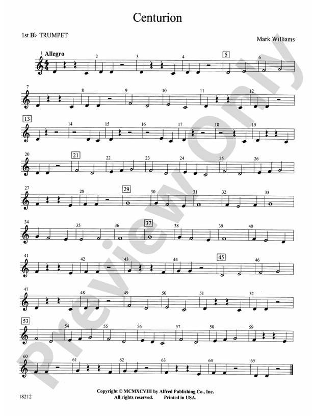Centurion: 1st B-flat Trumpet: 1st B-flat Trumpet Part - Digital Sheet Music Download