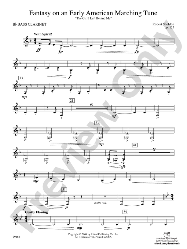 Fantasy on an Early American Marching Tune: B-flat Bass Clarinet: B ...