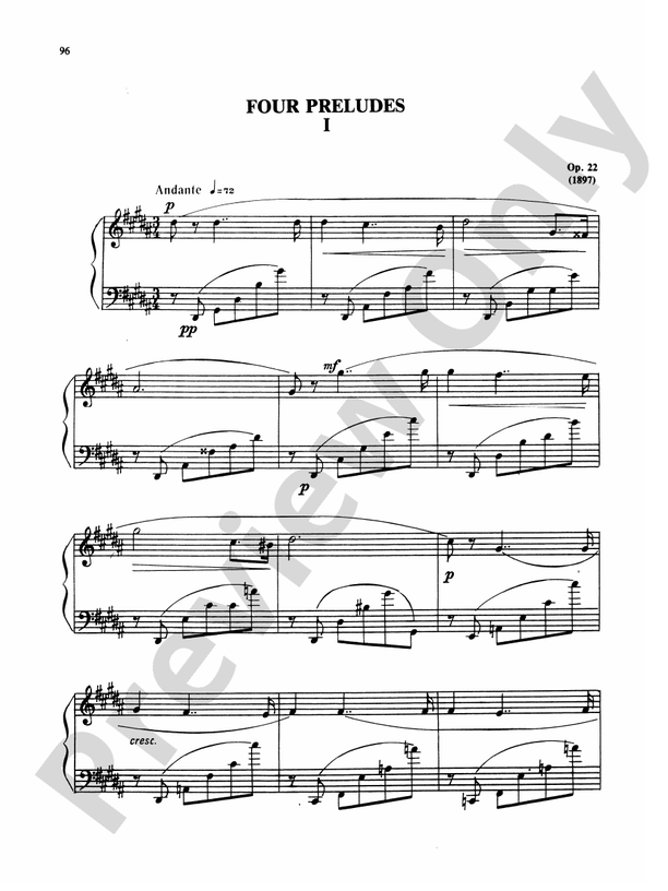 Scriabin: Preludes: Op. 22, No. 1 Part - Digital Sheet Music Download
