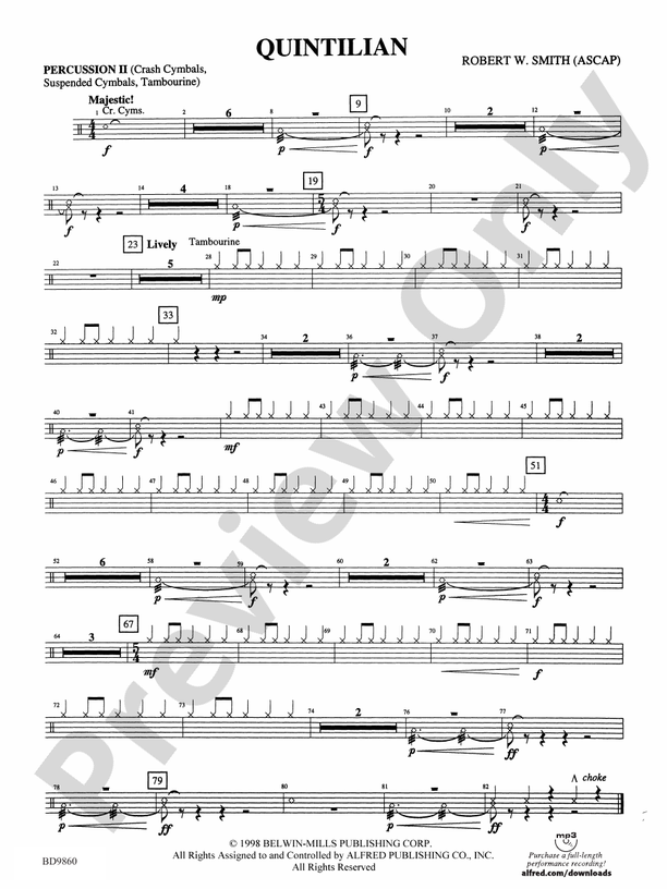 Quintilian: 2nd Percussion: 2nd Percussion Part - Digital Sheet Music ...