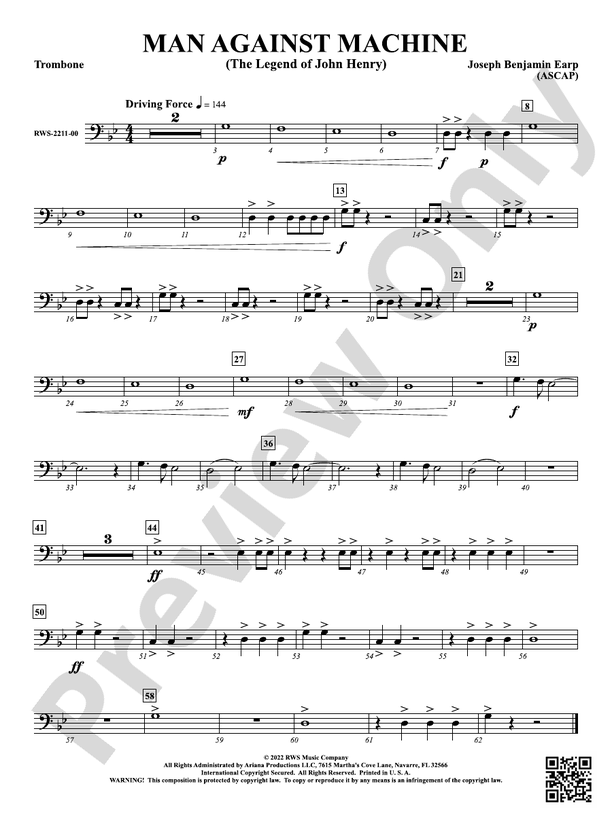 Man Against Machine - The Legend of John Henry: 1st Trombone: 1st ...