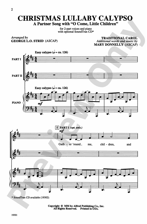 Christmas Lullaby: 2-Part Choral Octavo: Mary Donnelly - Digital Sheet ...