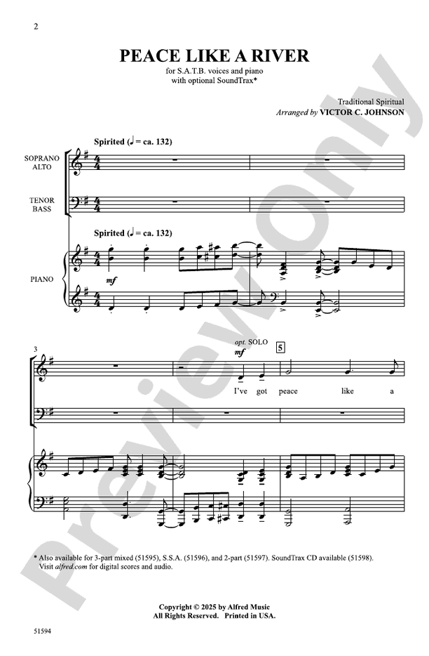 Peace Like a River: SATB Choral Octavo - Digital Sheet Music Download