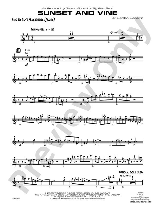 Sunset and Vine: 2nd E-flat Alto Saxophone (Flute): 2nd E-flat Alto ...