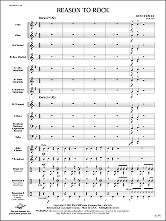 Reason to Rock: Concert Band Conductor Score: Ryan Fraley | Alfred Music