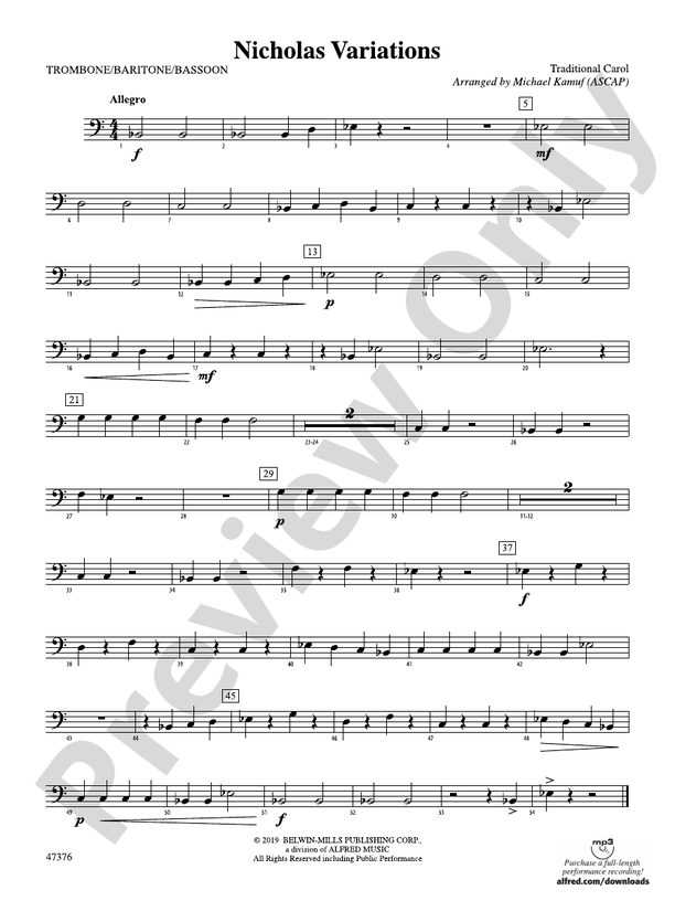 Nicholas Variations: 1st Trombone: 1st Trombone Part - Digital Sheet ...