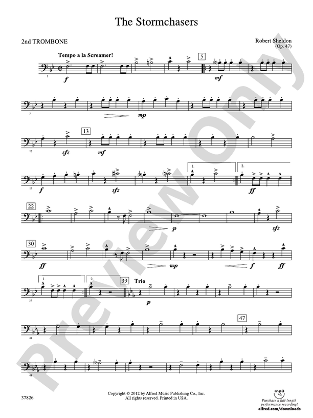The Stormchasers: 2nd Trombone: 2nd Trombone Part - Digital Sheet Music Download
