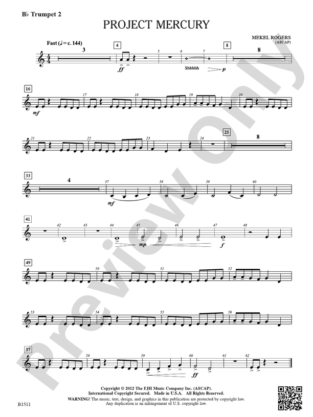 Project Mercury: B-flat Trumpet 2: B-flat Trumpet 2 Part: Mekel Rogers ...