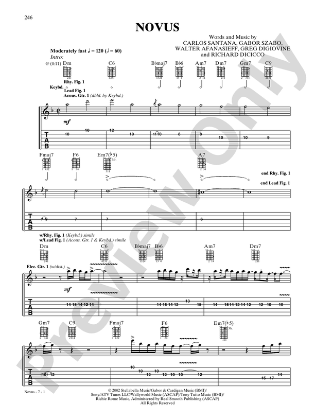 Novus: Guitar: Santana - Digital Sheet Music Download