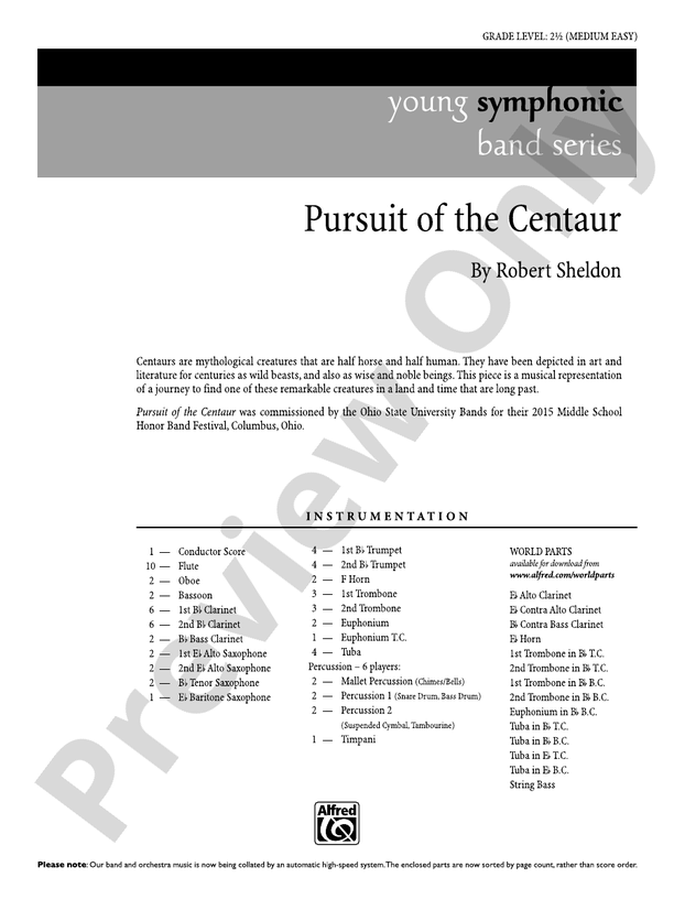 Pursuit of the Centaur: Score: Concert Band Score - Digital Sheet Music ...