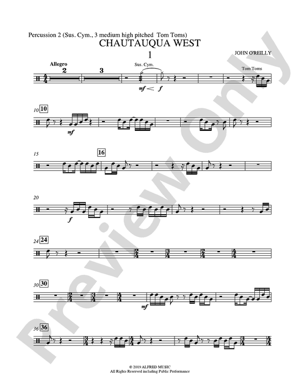 Chautauqua West: Percussion 2, (Suspended Cymbal, Tom Toms): Percussion ...