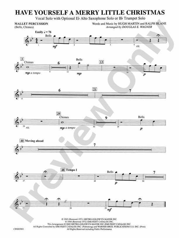Have Yourself a Merry Little Christmas (Vocal Solo with Opt. E-Flat ...