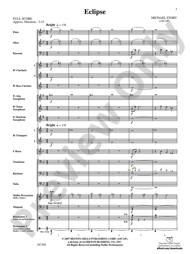 Eclipse: Score: Concert Band Score - Digital Sheet Music Download