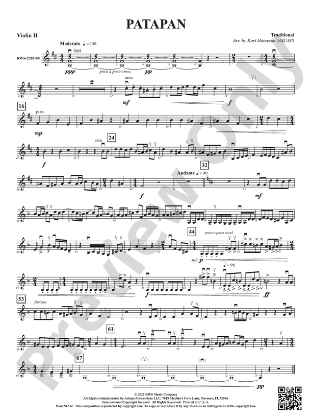 Patapan: 2nd Violin: 2nd Violin Part - Digital Sheet Music Download