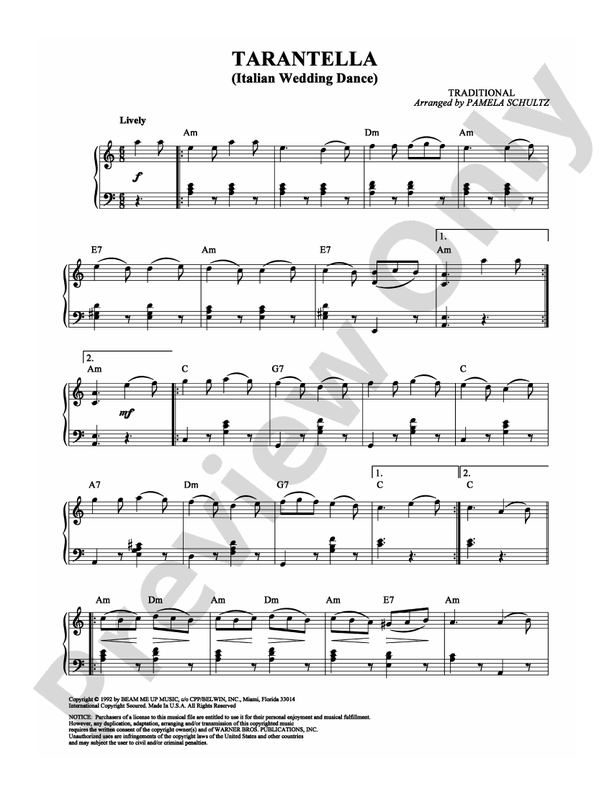 Tarantella (Italian Wedding Dance): Piano: Traditional - Digital Sheet Music Download
