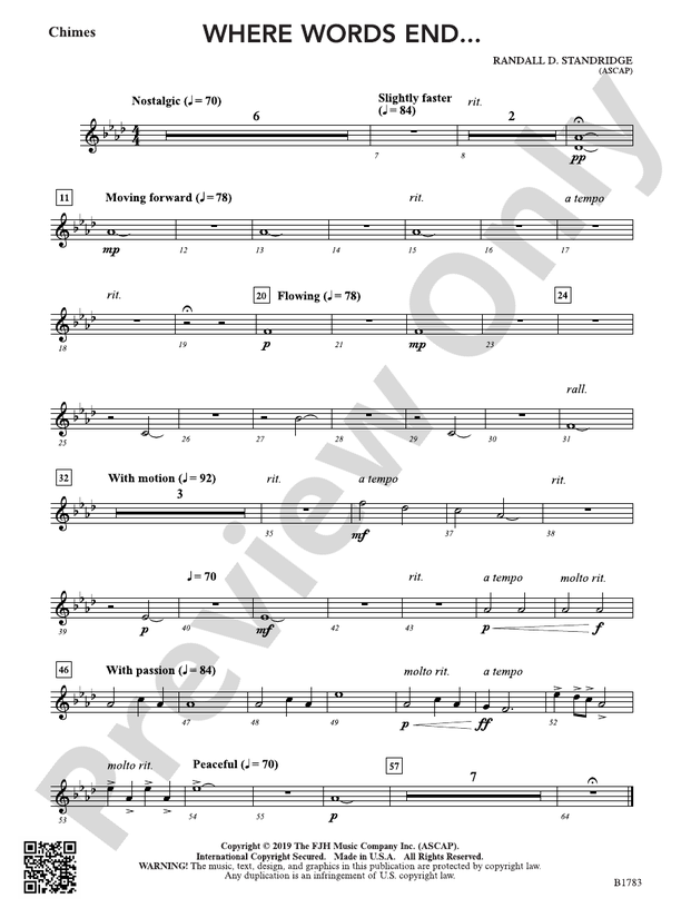 Where Words End...: Chimes: Chimes Part: Randall D Standridge - Digital ...