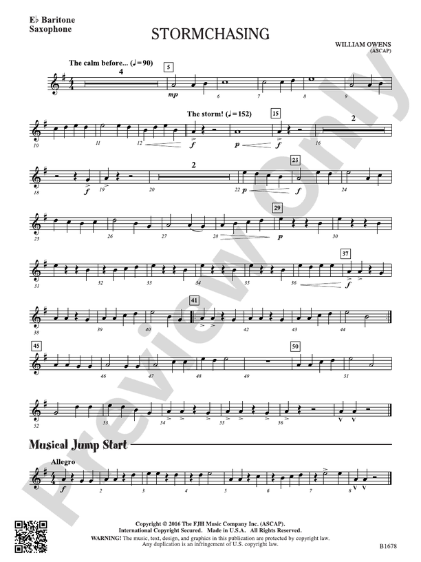 Stormchasing: E-flat Baritone Saxophone: E-flat Baritone Saxophone Part: William Owens - Digital ...