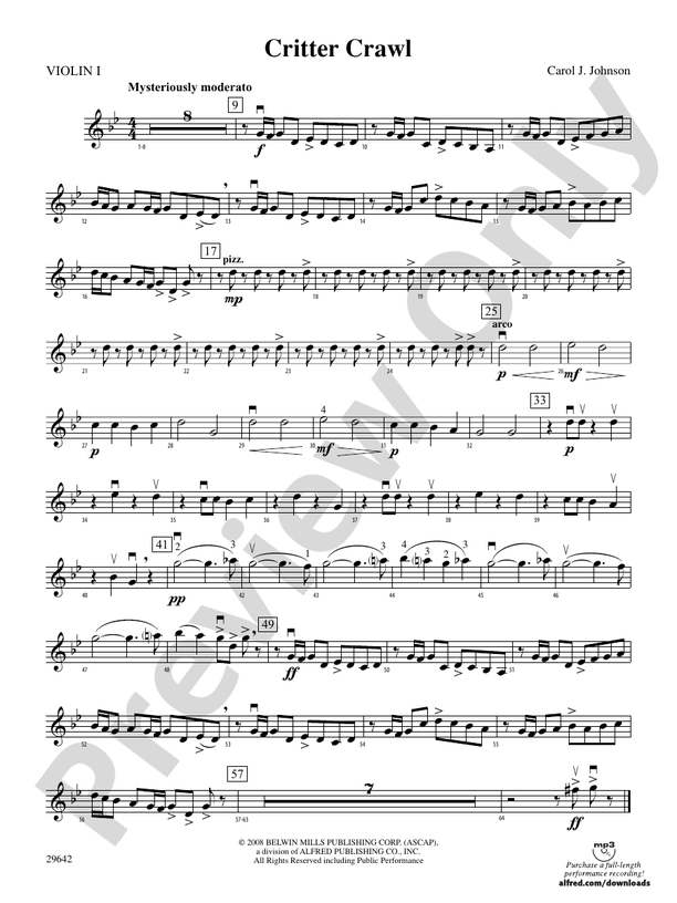 Critter Crawl: 1st Violin: 1st Violin Part - Digital Sheet Music Download