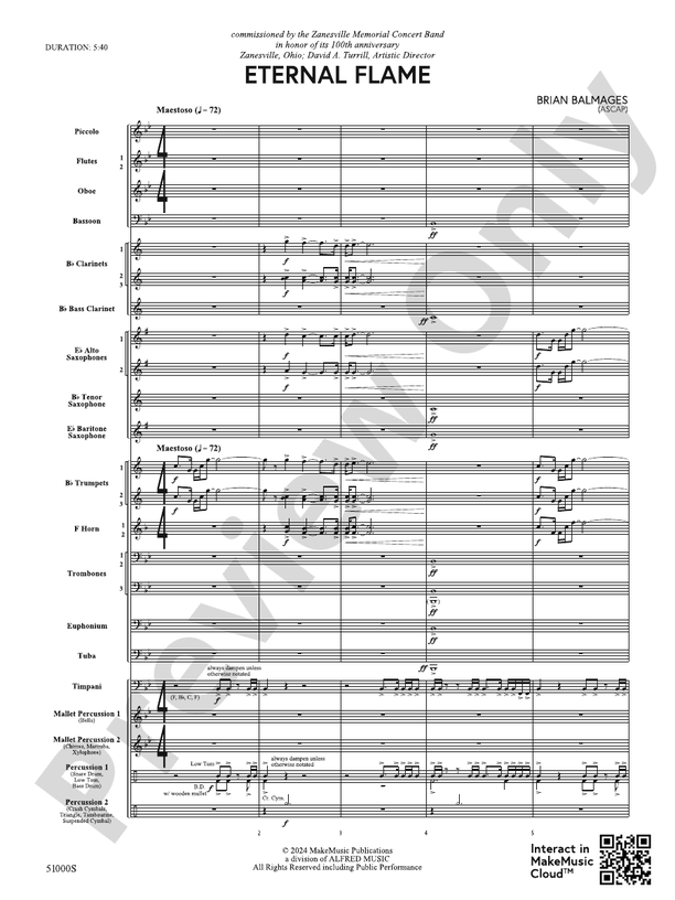 Eternal Flame: Score: Concert Band Score - Digital Sheet Music Download