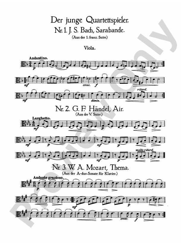 Album of Easy String Quartets, Volume III (Pieces by Bach, Haydn ...