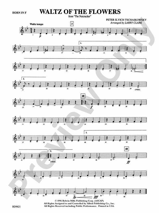 Waltz of the Flowers (from The Nutcracker Suite): 1st F Horn: 1st F ...