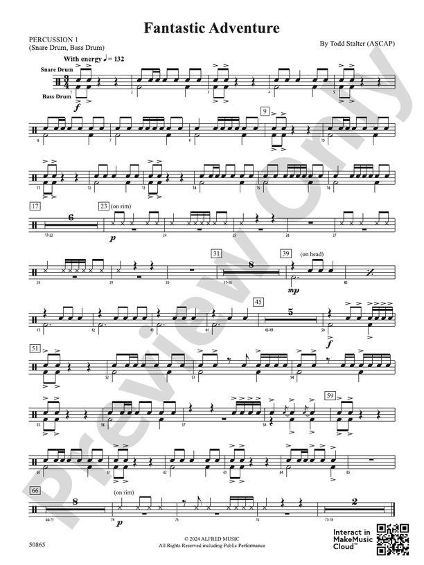 Fantastic Adventure: 1st Percussion: 1st Percussion Part - Digital ...