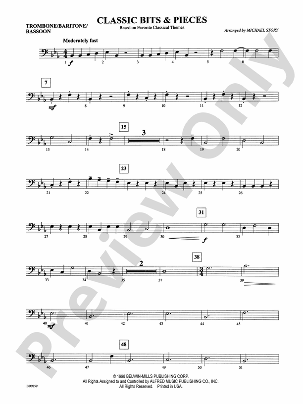 Classic Bits & Pieces (based on Favorite Classic Themes): 1st Trombone ...