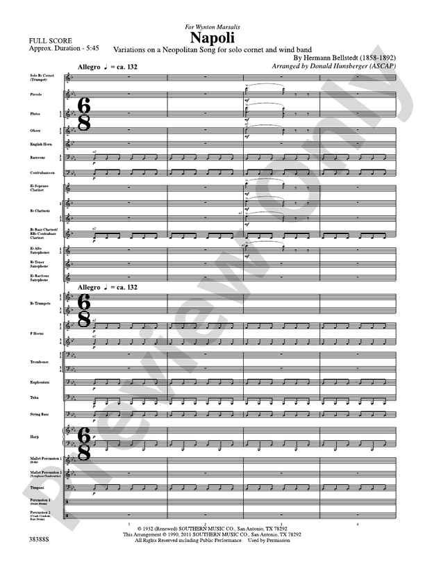 Napoli: Score: Concert Band Score - Digital Sheet Music Download