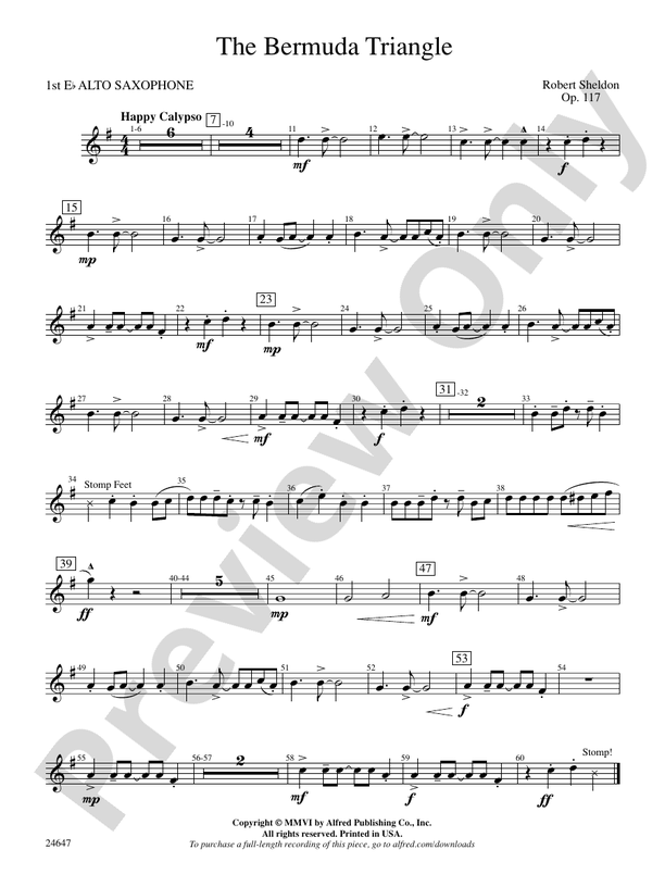The Bermuda Triangle: E-flat Alto Saxophone: E-flat Alto Saxophone Part ...