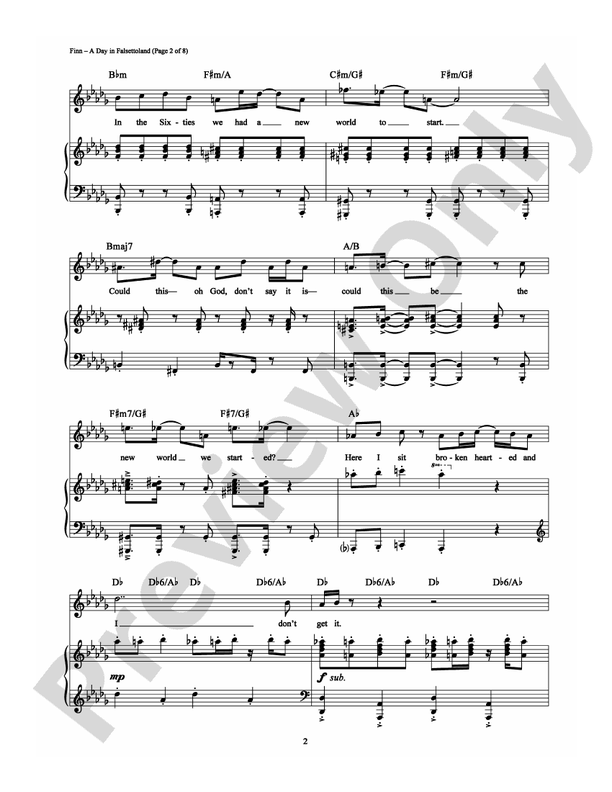 A Day in Falsettoland: Piano/Vocal/Chords: William Finn - Digital Sheet Music Download