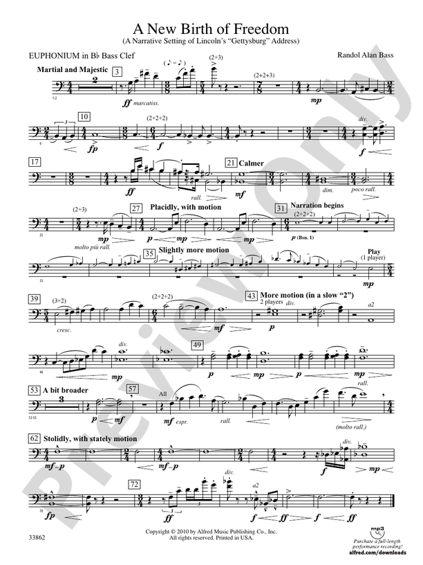 A New Birth of Freedom: (wp) B-flat Baritone B.C.: (wp) B-flat Baritone ...