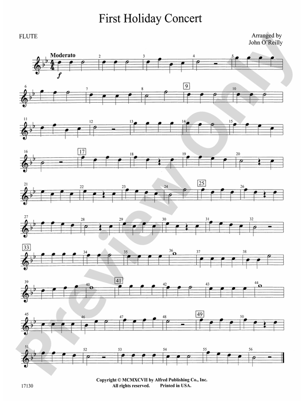 First Holiday Concert: Flute: Flute Part - Digital Sheet Music Download