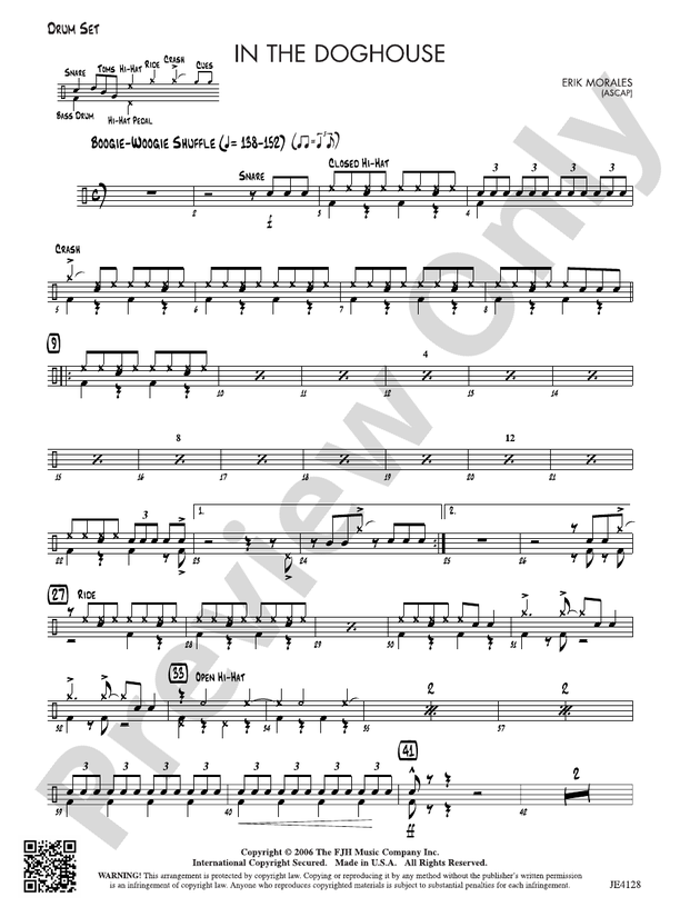 In the Doghouse: Drum Set: Drum Set Part: Erik Morales - Digital Sheet ...
