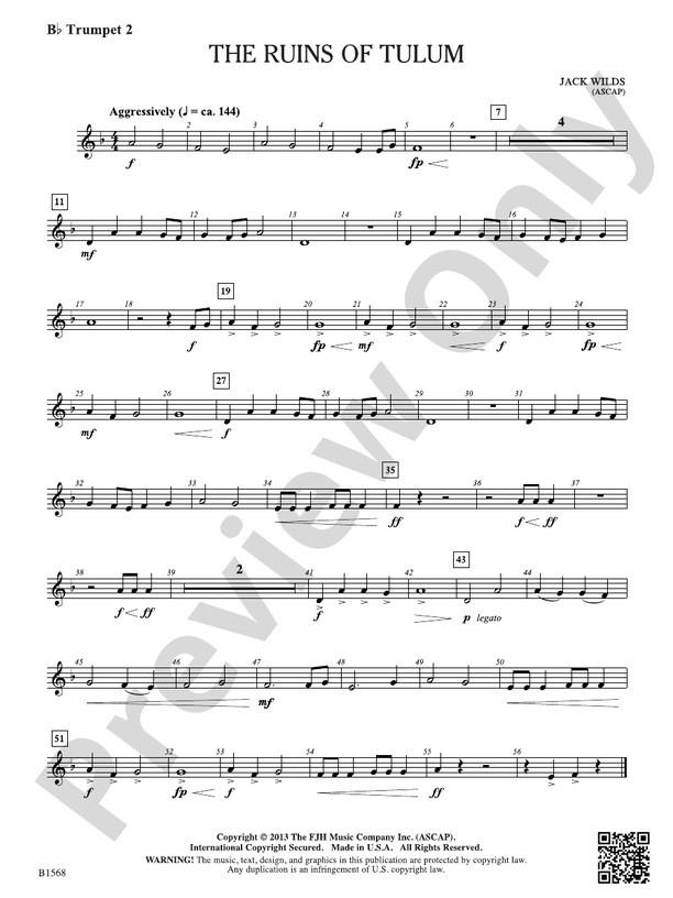 The Ruins of Tulum: B-flat Trumpet 2: B-flat Trumpet 2 Part: Jack Wilds ...
