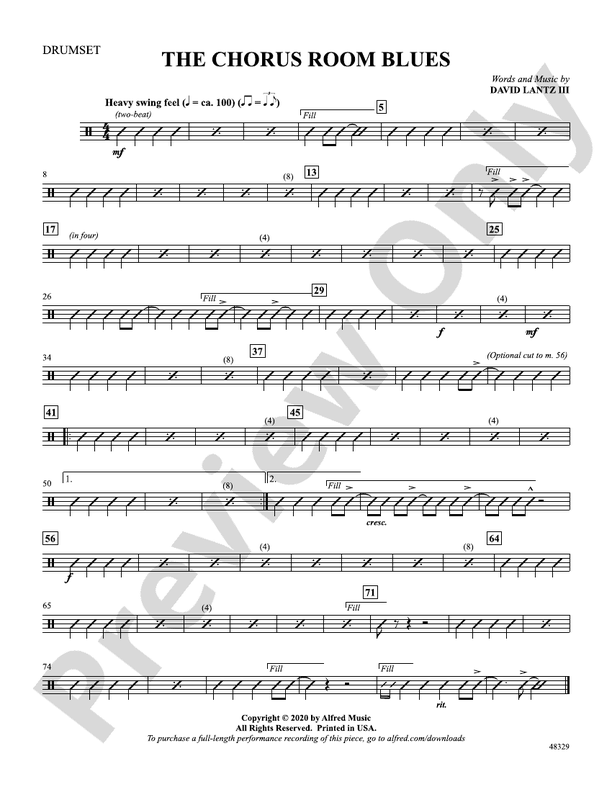 The Chorus Room Blues: Drums: Drums Part - Digital Sheet Music Download