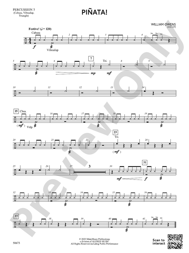 Piñata!: 3rd Percussion: 3rd Percussion Part - Digital Sheet Music Download