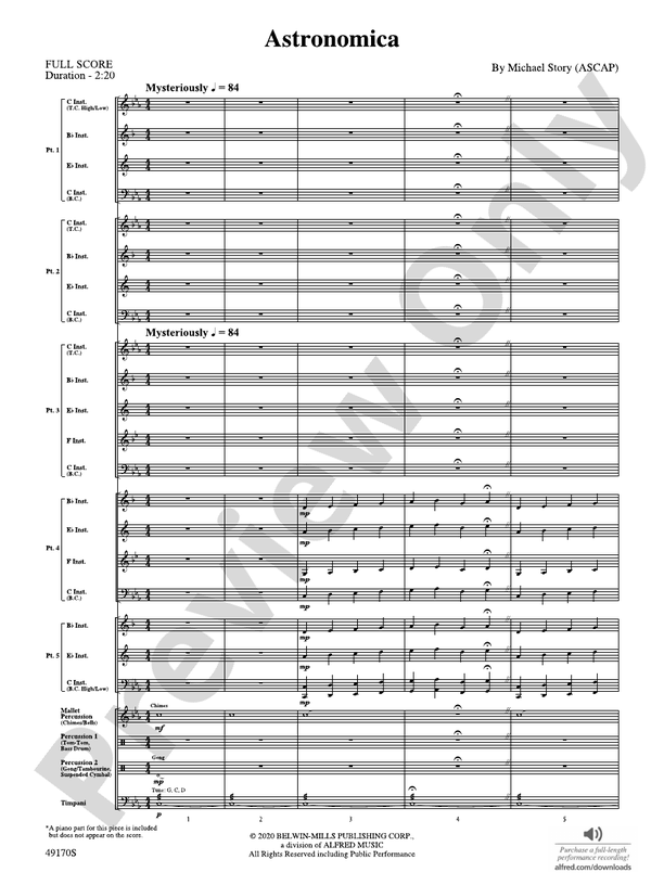 Astronomica: Score: Concert Band Score - Digital Sheet Music Download