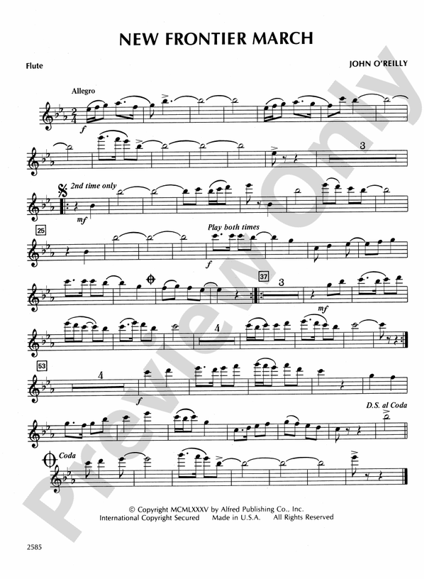 New Frontier March: Flute: Flute Part - Digital Sheet Music Download