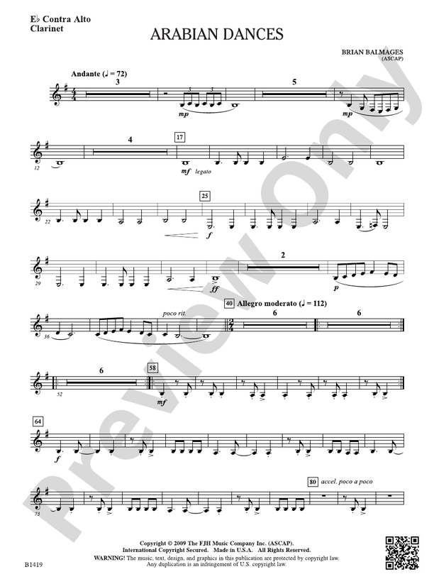 Arabian Dances: E-flat Contra Alto Clarinet: E-flat Contra Alto ...